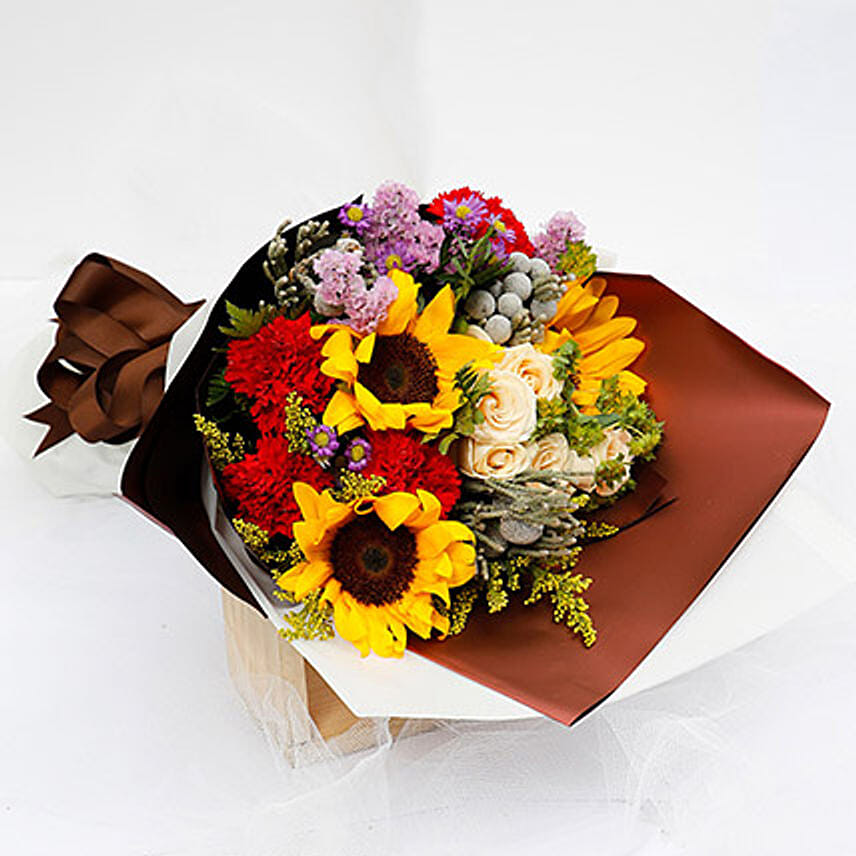 Online Joyful Bouquet Of Mixed Flowers Gift Delivery in Singapore - FNP