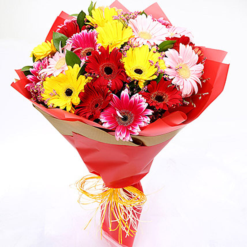 Online Joyful Mixed Gerbera Bouquet Gift Delivery in Singapore - FNP
