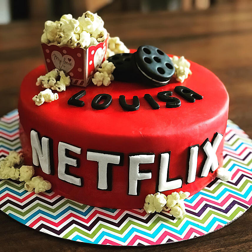 Online Netflix Themed Vanilla Cake 6 inches Eggless Gift Delivery in ...