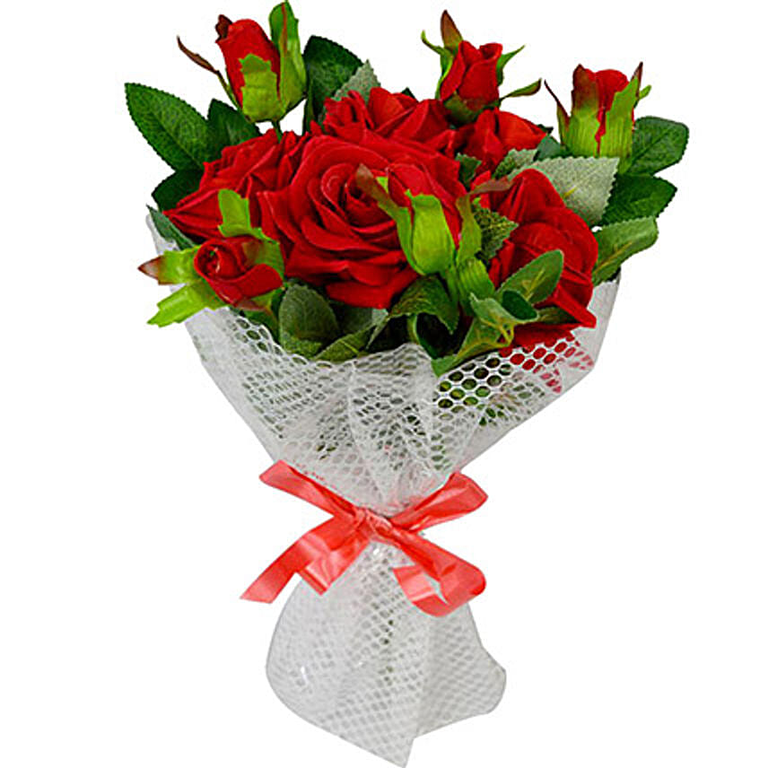 Online Artificial Red Roses Bouquet Gift Delivery in Singapore - FNP
