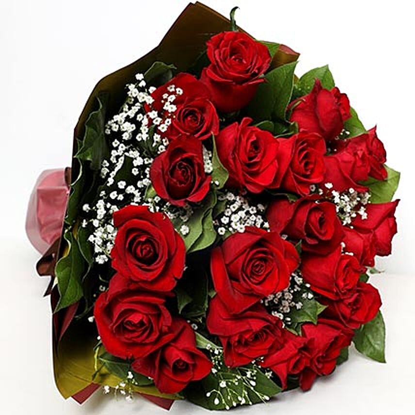 Online Elegant Bunch Of 20 Roses Gift Delivery in Singapore - FNP