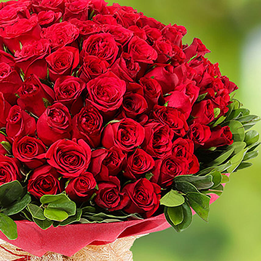 Online 100 Red Roses Bouquet Gift Delivery in Singapore - FNP