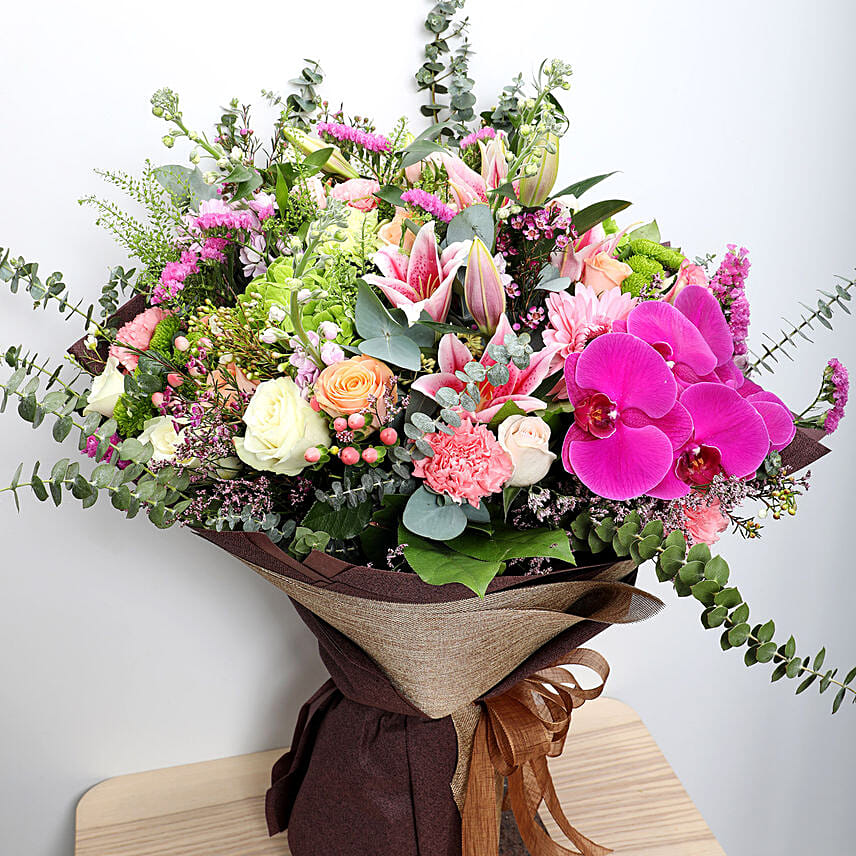 Online Vibrant Mixed Flower Bouquet Gift Delivery in Singapore - FNP