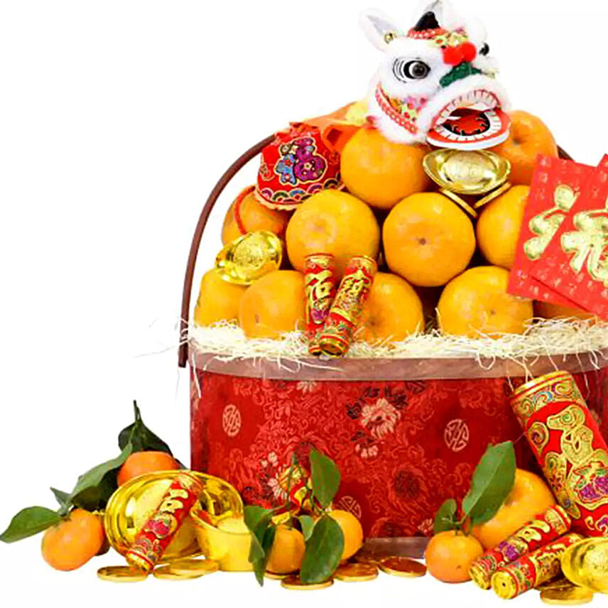 Online CNY Premium Mandarin Basket Gift Delivery in Singapore - Ferns N ...