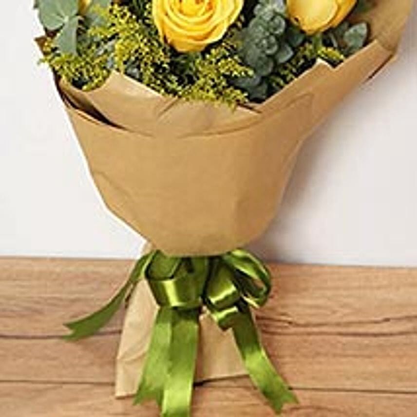 Online 6 Yellow Roses Bouquet Gift Delivery in Singapore - FNP