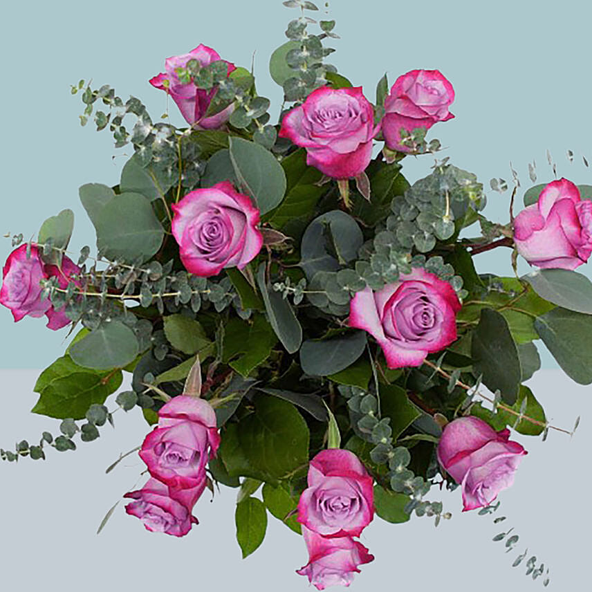 Online 12 Timeless Purple Roses Glass Vase Arrangement Gift Delivery in ...