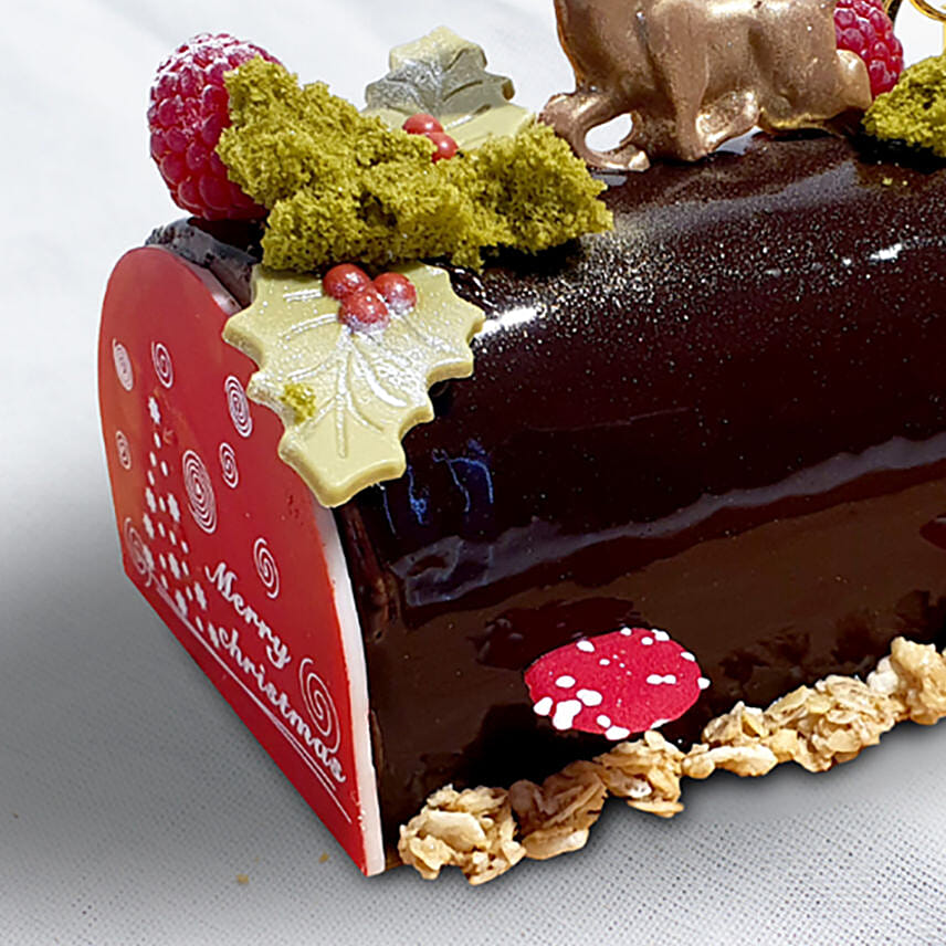 Online Chocolate Hazelnut Yule Log Cake Gift Delivery in Singapore - FNP