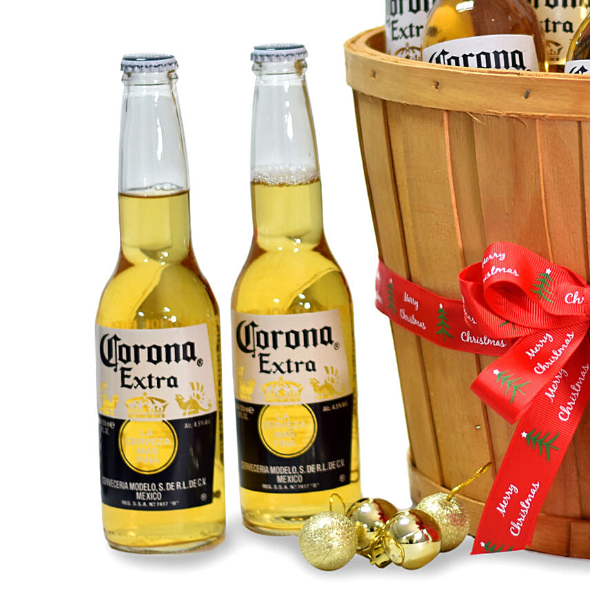 Online Corona Beer In Wooden Barrel Gift Delivery in Singapore - FNP