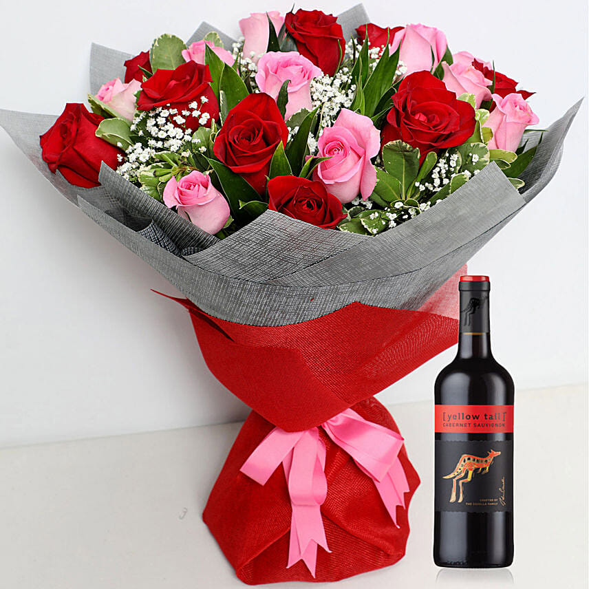 Flowers And Wine Gift Delivery Singapore - Ferns N Petals