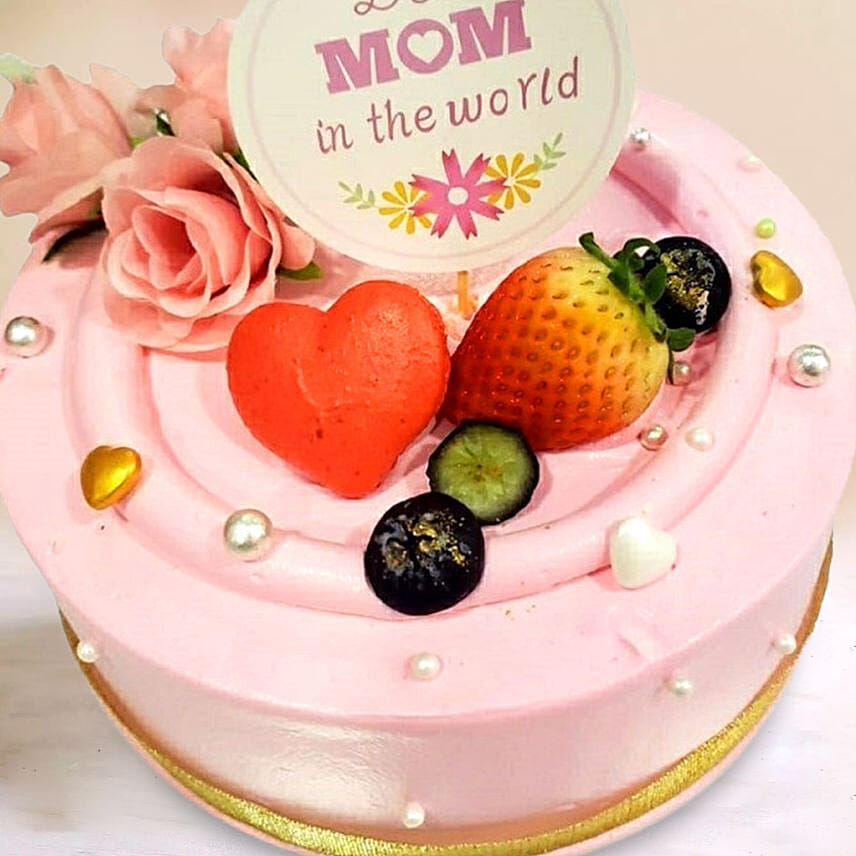 Online Best Mom In The World Vanilla Cake 6 Inches Gift Delivery in ...