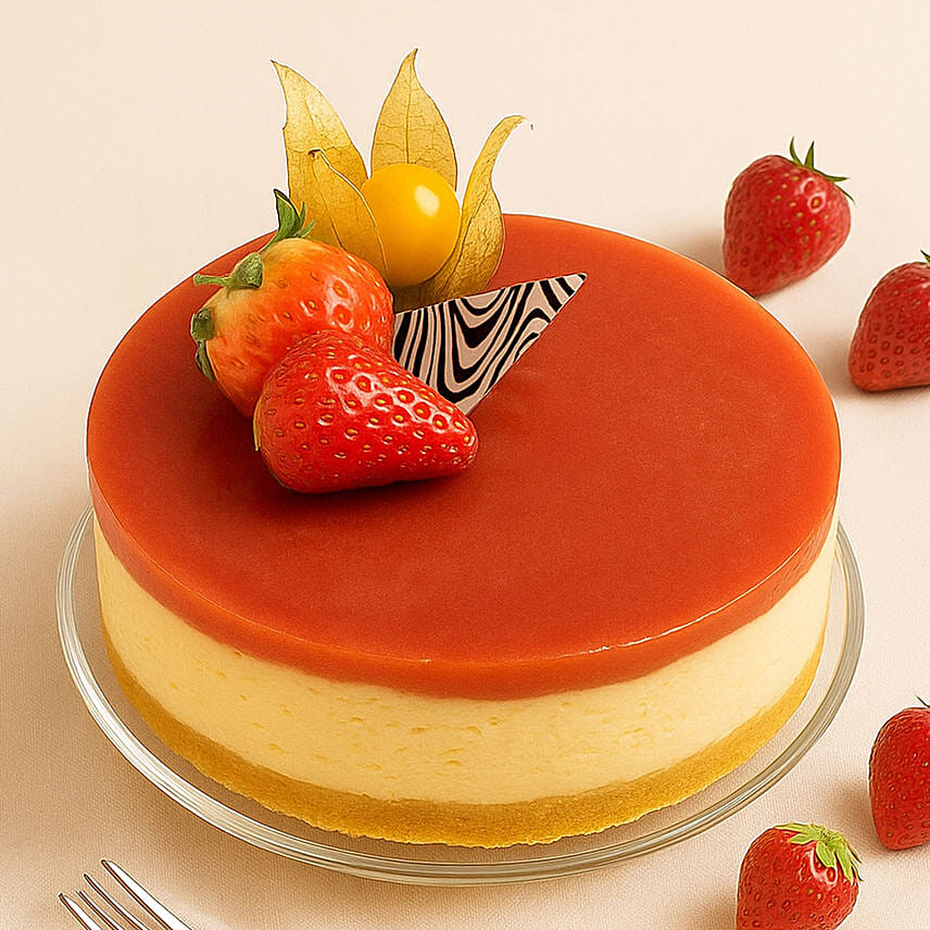 Online Strawberry Cheese Halal Cake Gift Delivery in Singapore - FNP