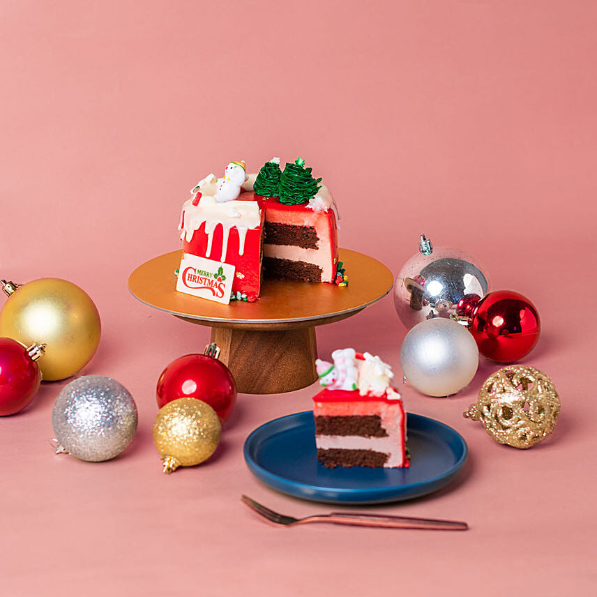 Online Merry Christmas Chocolate Mousse Cake Gift Delivery in Singapore ...