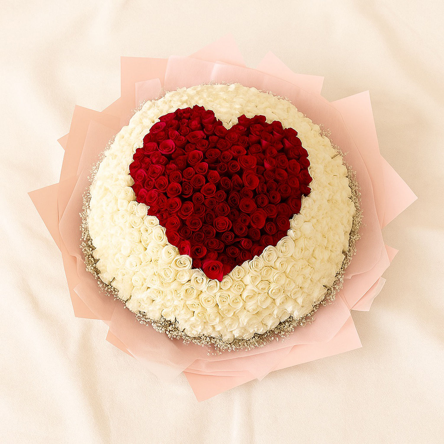 Online 400 Heart Roses Arrangement Gift Delivery in Singapore - FNP