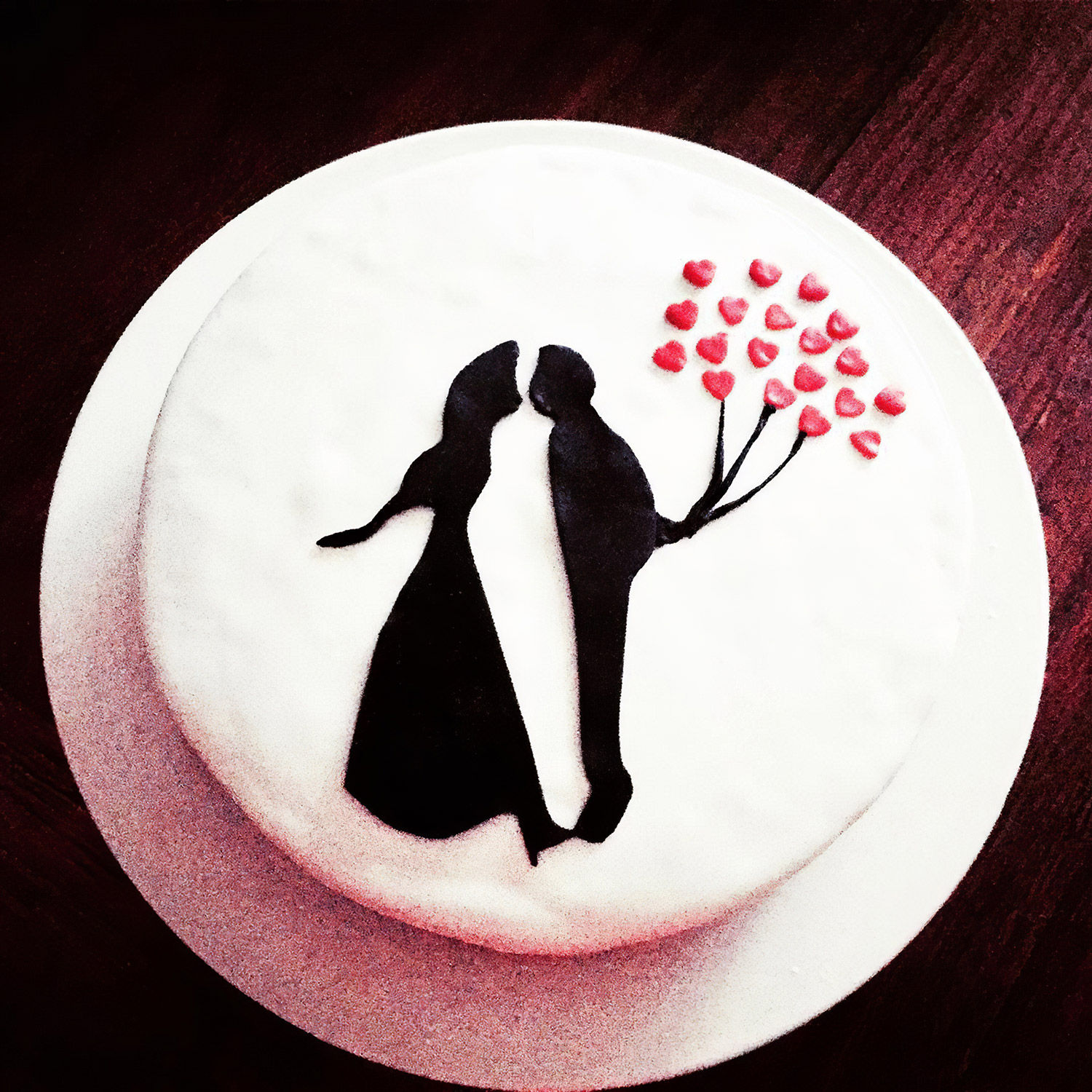 Online Romantic Couple Chocolate Cake 6 inches Gift Delivery in ...