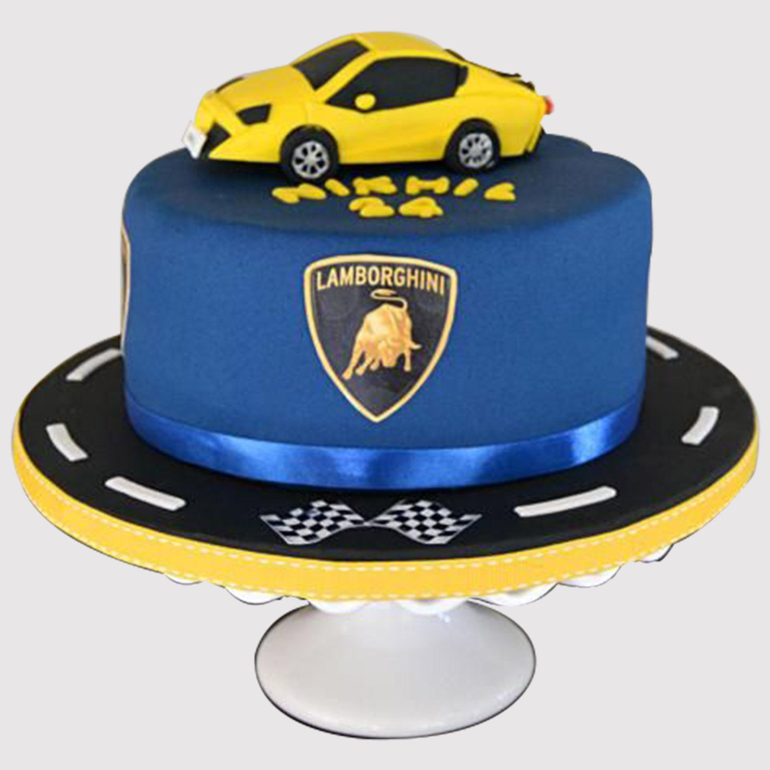 Online Yellow Lamborghini CakeBlack Forest Cake Gift Delivery in ...