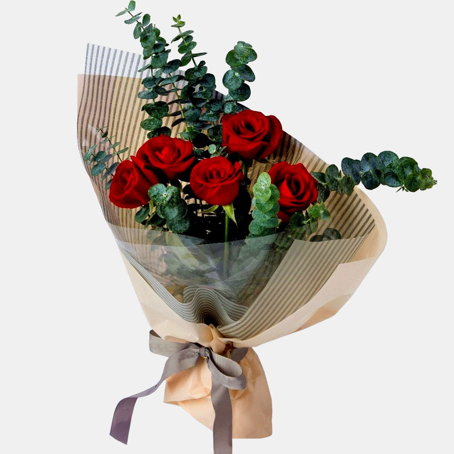 Online Beautiful 5 Red Roses Bouquet Gift Delivery in Singapore - FNP