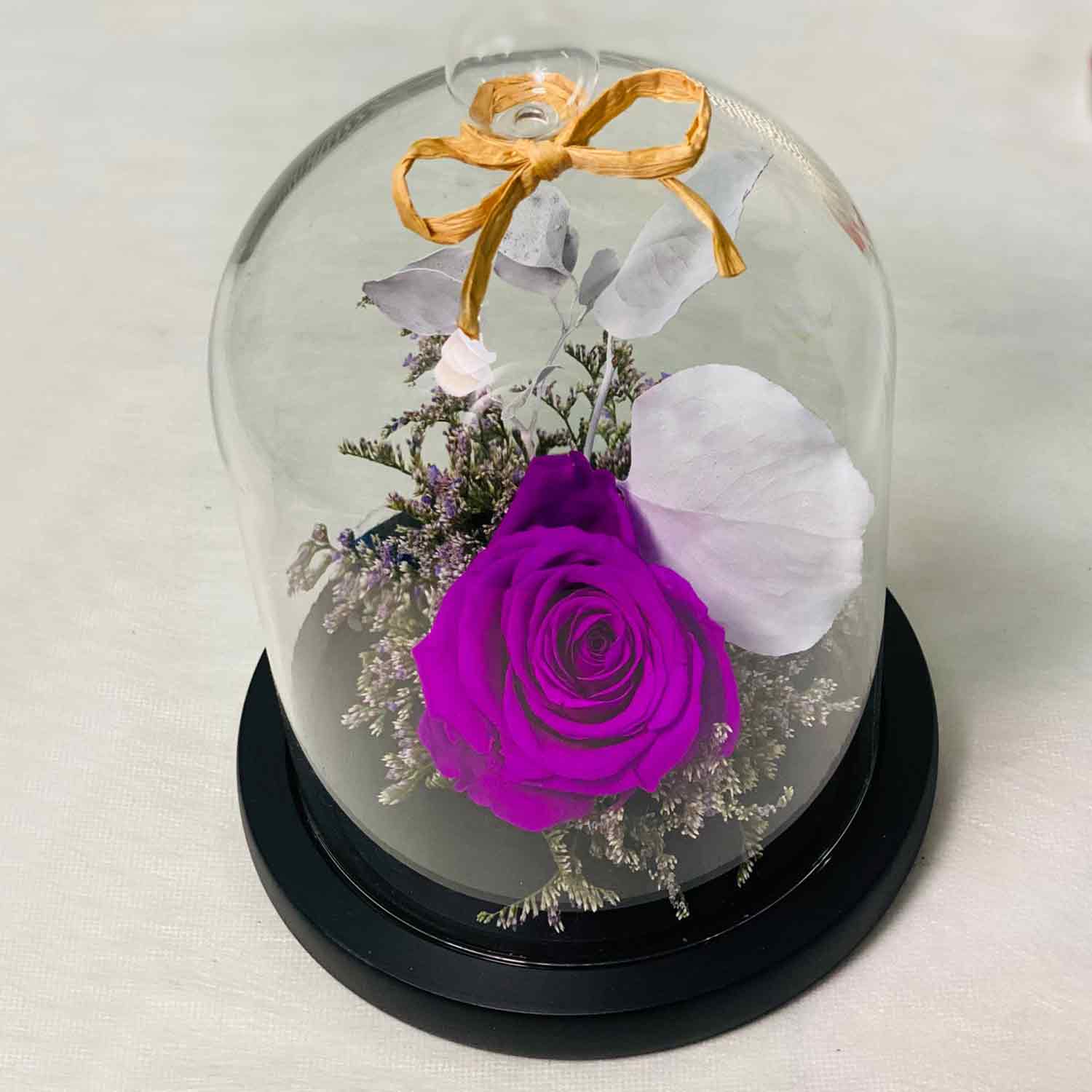 Online Beautiful Forever Purple Rose In Glass Dome Purple Gift Delivery ...