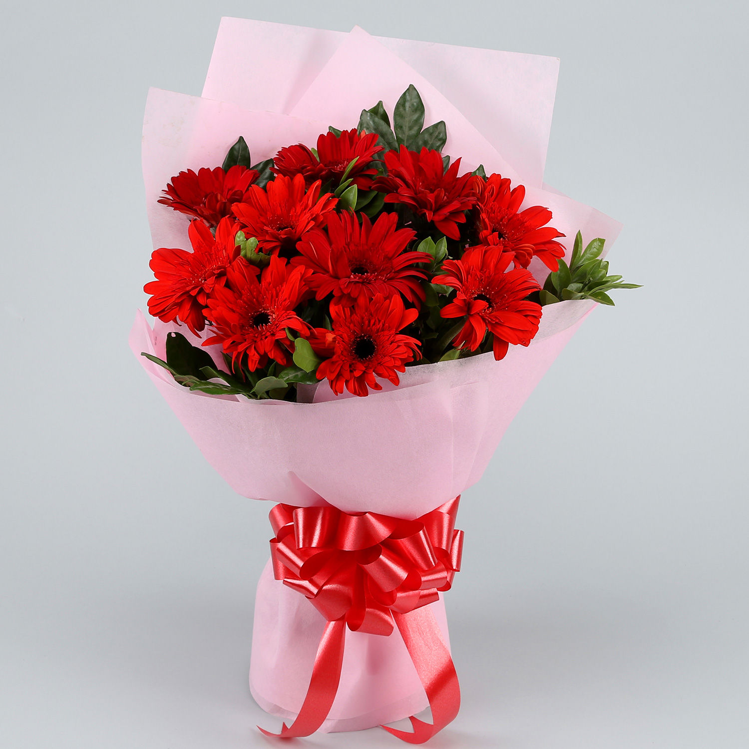 Online 10 Ravishing Red Gerberas Bouquet Gift Delivery in Singapore ...