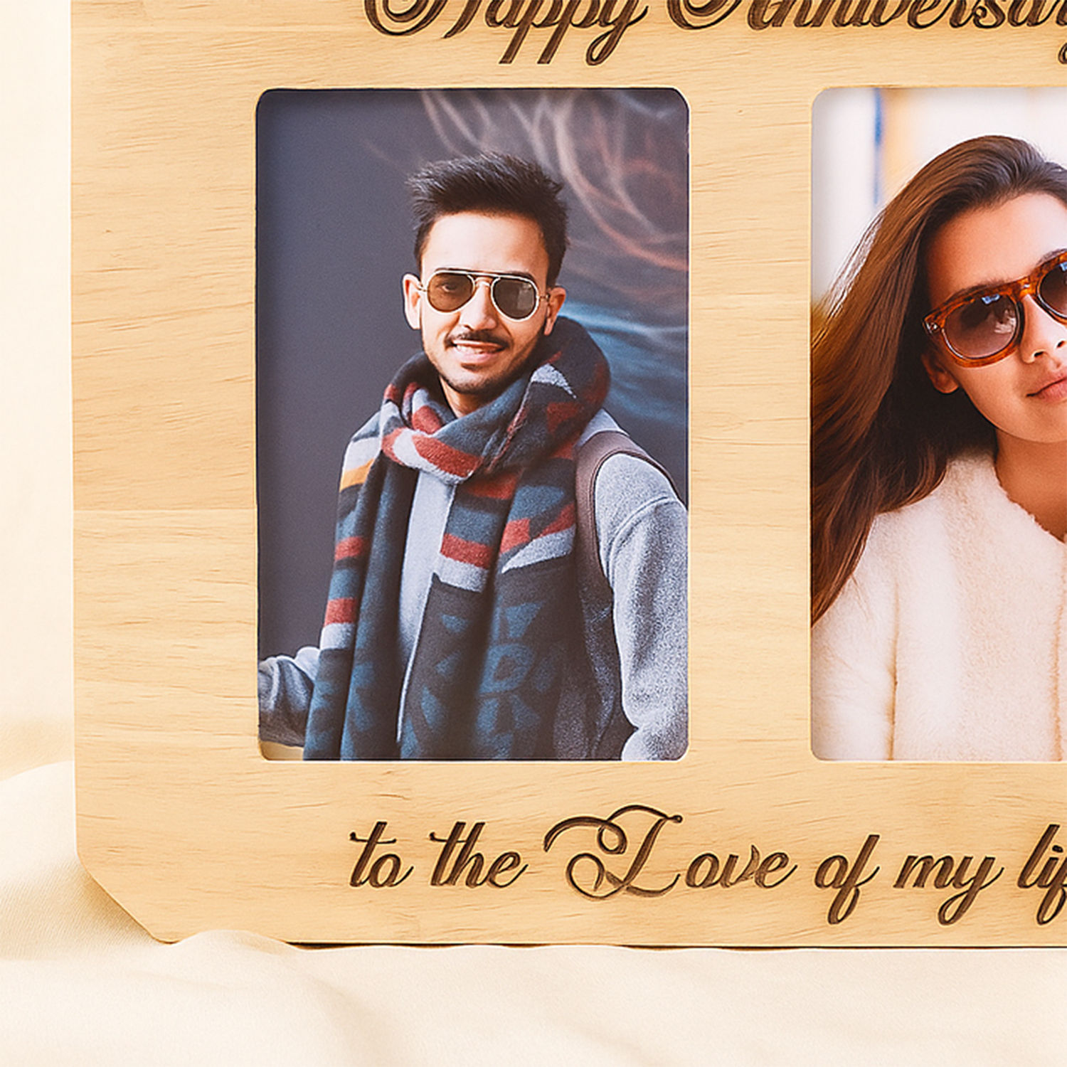 Online Personalised Happy Anniversary Wooden Photoframe Gift Delivery ...