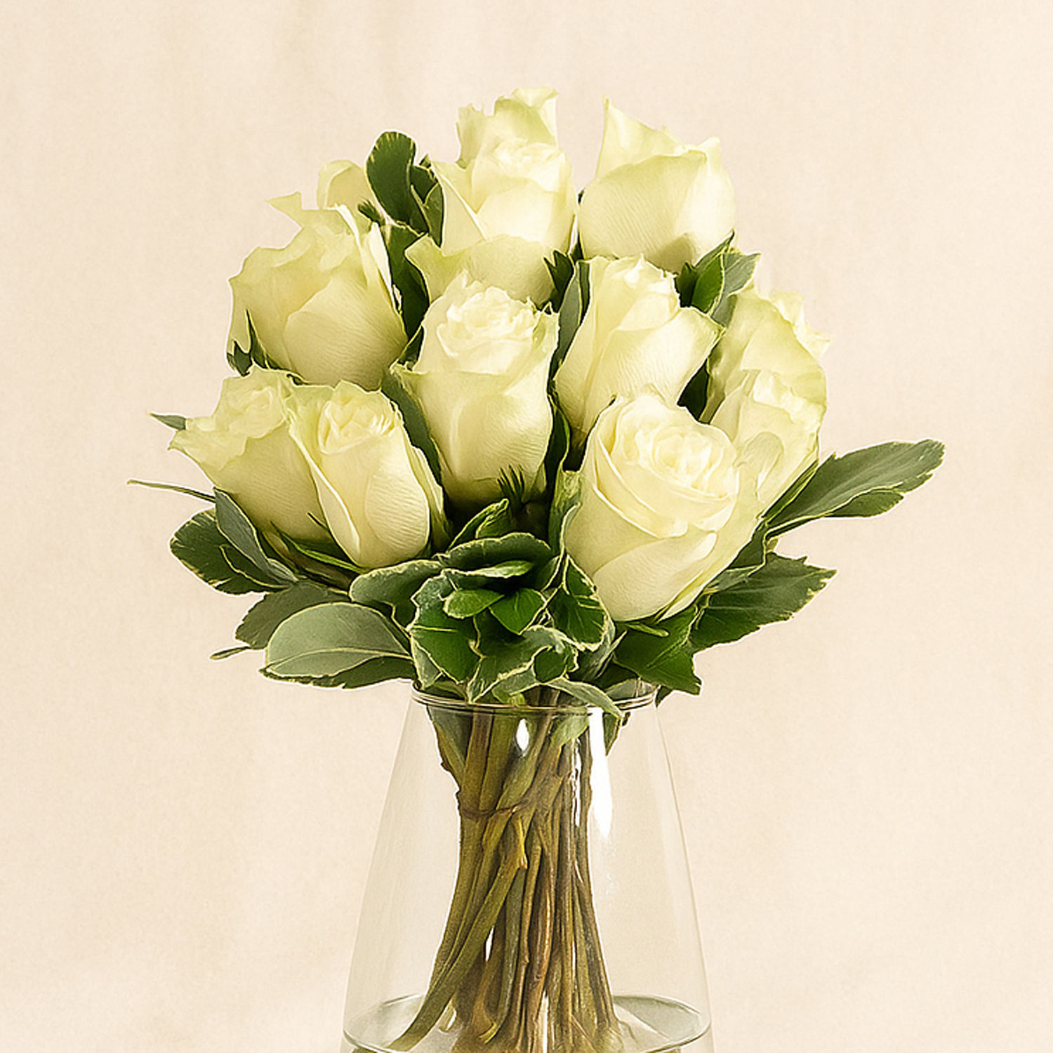 Online Vase Of Elegant 12 White Roses Gift Delivery in Singapore - FNP