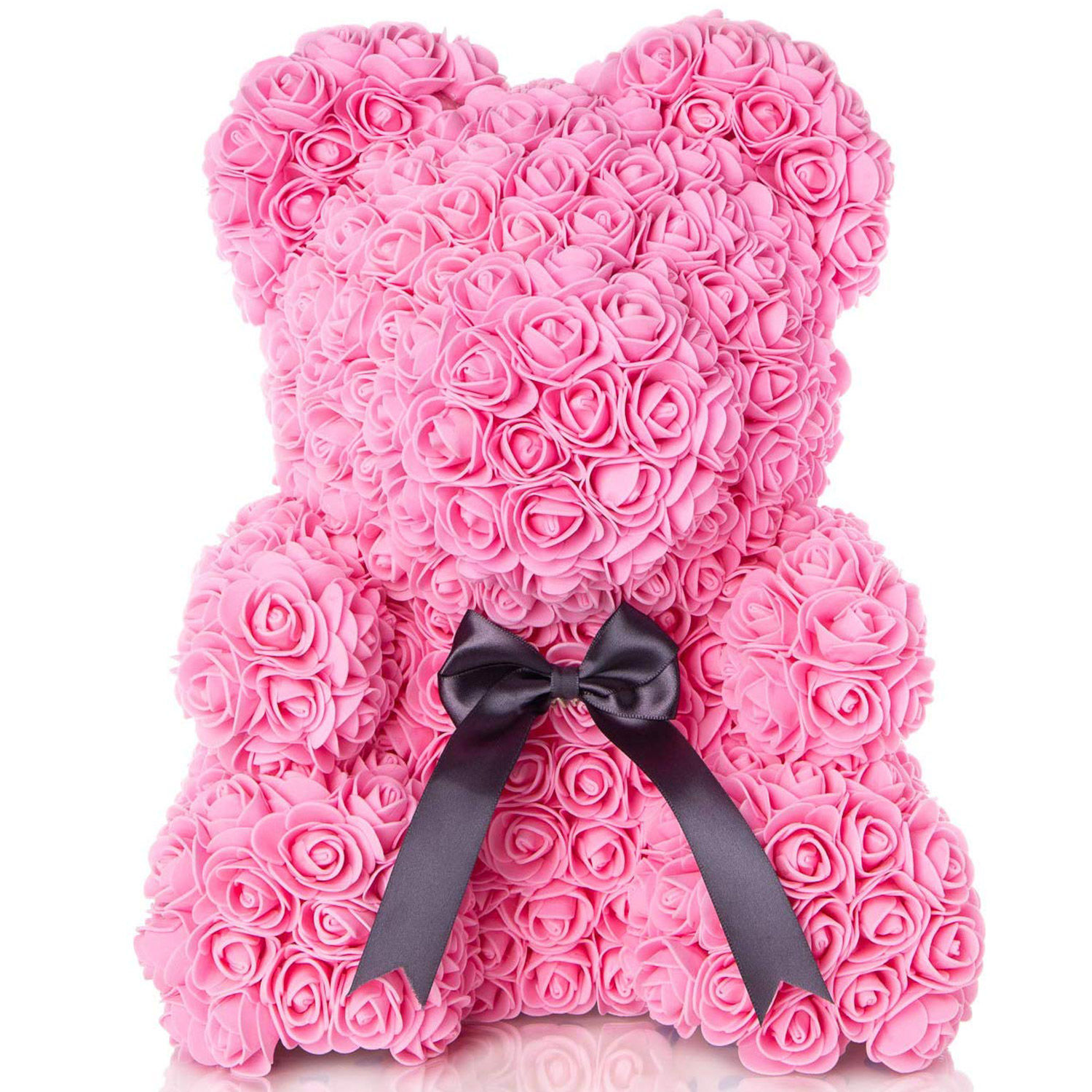 Online Pink Artificial Roses Teddy Bear For Valentines Gift Delivery in ...