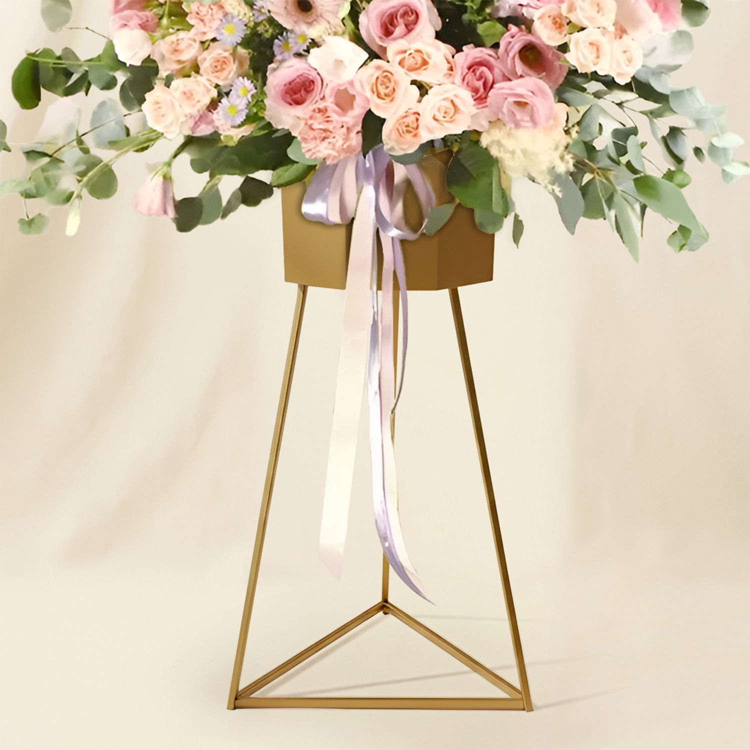 Online Blooming Pink Flowers Tripod Stand Gift Delivery in Singapore - FNP