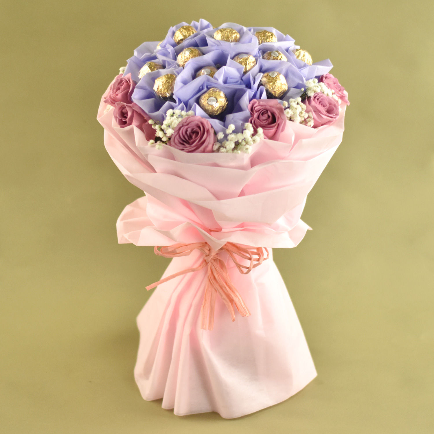 Online Roses & Ferrero Rocher Bouquet Gift Delivery in Singapore - FNP
