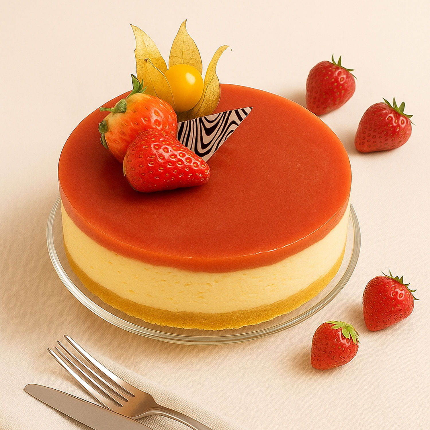 Online Strawberry Cheese Halal Cake Gift Delivery in Singapore - FNP