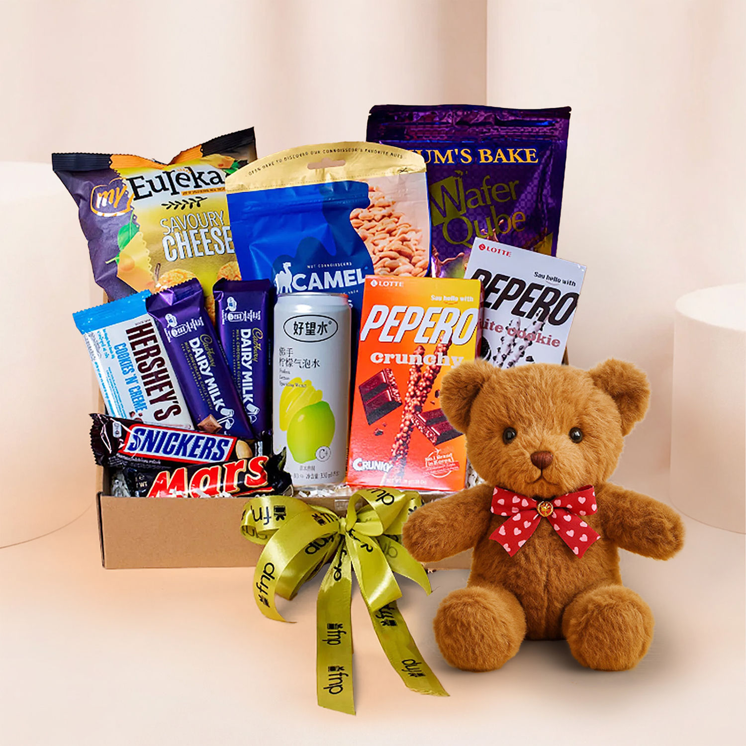 Online Choco Nuts Treats Gift Hamper With Teddy Gift Delivery in ...